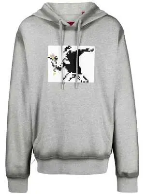 MOSTLY HEARD RARELY SEEN Graphic-print Cotton Hoodie - Grey