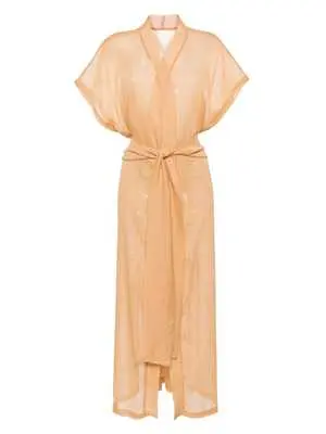 PARAMIDONNA Aria Belted Maxi Kimono - Brown