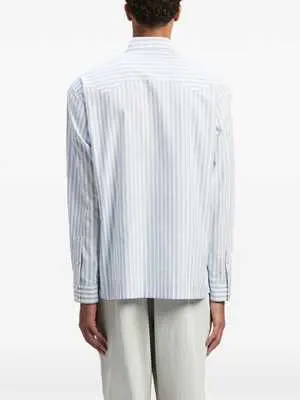 Palm Angels Monogram Striped Cotton Shirt