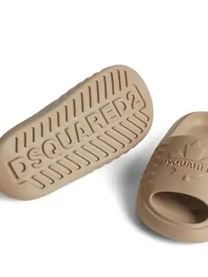 Dsquared2 Logo-embossed Slides - Neutrals