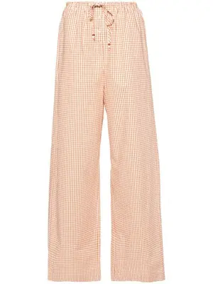 FORTE_FORTE Gingham-check Trousers - Brown