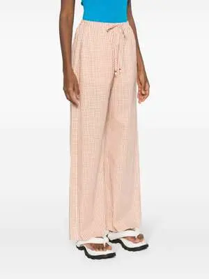 FORTE_FORTE Gingham-check Trousers - Brown