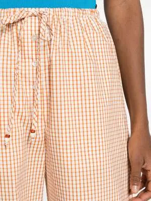 FORTE_FORTE Gingham-check Trousers - Brown