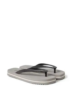 Brunello Cucinelli Monili Embellished Flip Flops - Black
