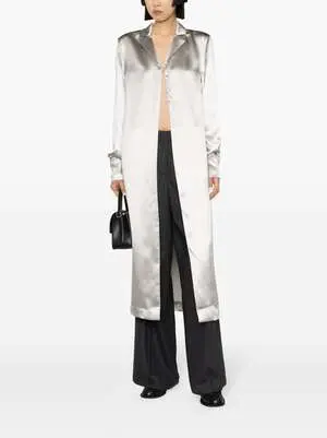 Loulou De Saison Satin Silk-blend Long Shirt