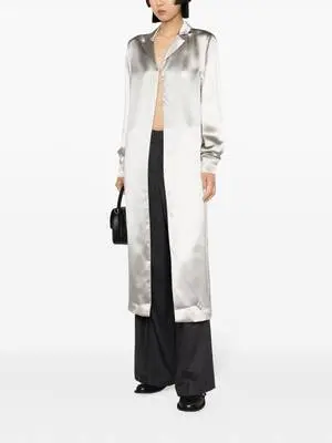 Loulou De Saison Satin Silk-blend Long Shirt