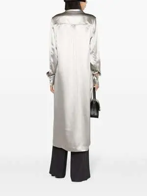Loulou De Saison Satin Silk-blend Long Shirt