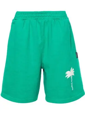 Palm Angels Palm Cotton Track Shorts - Green