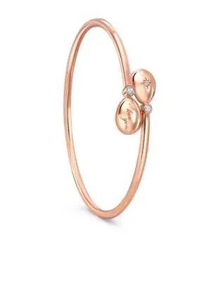 Faberge 18kt Rose Diamond And Ruby Bangle
