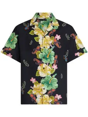 Etro Floral-print Cotton Shirt - Black