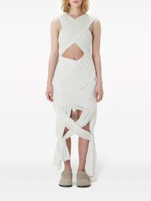 JW Anderson Draped Wrap Midi Dress