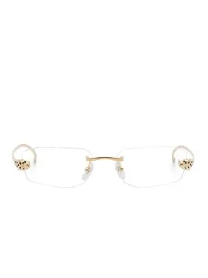 CARTIER Rectangle-frame Rimless Glasses - Gold