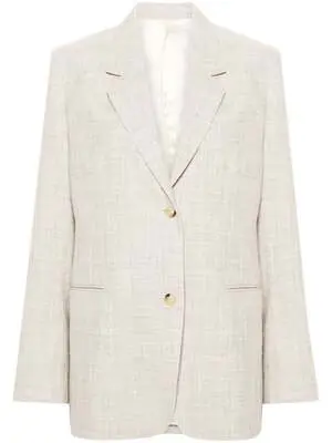 TOTEME Single-breasted Twill Blazer - Neutrals