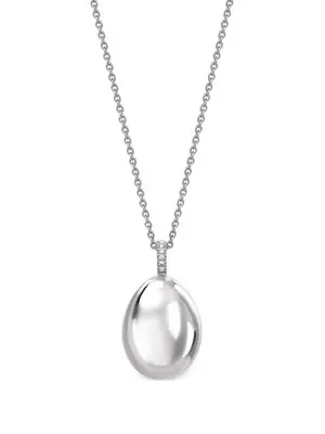 Faberge Essence Egg Pendant Necklace - Silver