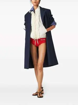 Miu Miu Logo-print Bikini Bottom - Red