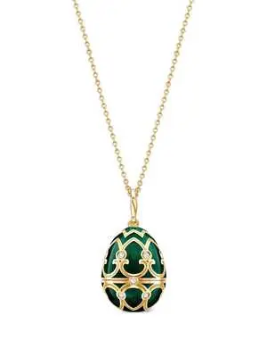 Faberge 18kt Yellow Gold Heritage Panda Surprise Locket Necklace - Green