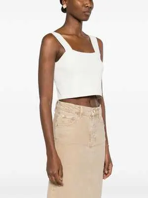 Maje Knitted Crop Top - White