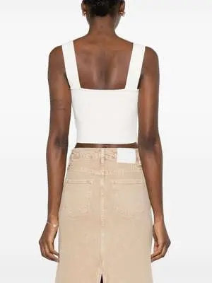Maje Knitted Crop Top - White