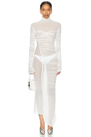 MUGLER Mesh Long Dress