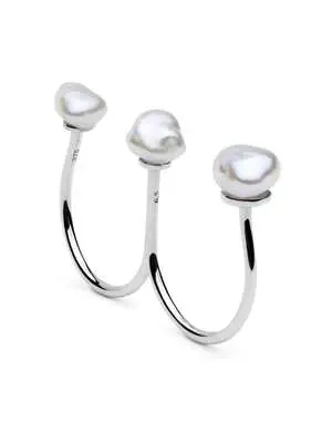 AUTORE MODA 9kt Gold Keshi Pearl Ring - White