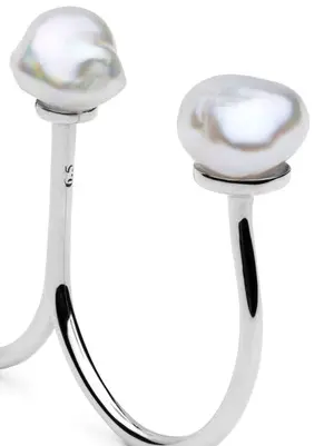 AUTORE MODA 9kt Gold Keshi Pearl Ring - White