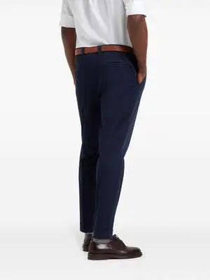 Brunello Cucinelli Tapered Cotton Trousers - Blue
