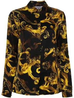 Versace Watercolour Couture-print Shirt - Black