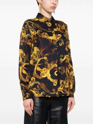 Versace Watercolour Couture-print Shirt - Black