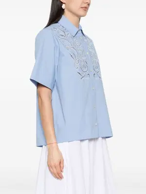 P.a.r.o.s.h Guipure-lace Cotton Shirt