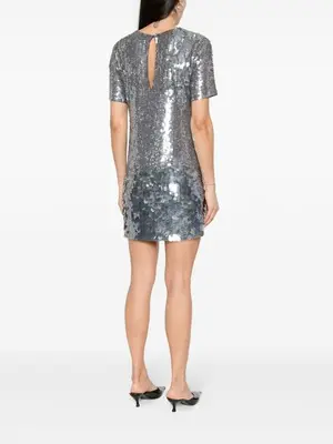P.a.r.o.s.h Sequinned Mini Shirt Dress - Grey