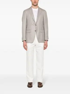 Brioni Chambray Straight Trousers