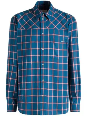 Bally Logo-embroidered Plaid Shirt