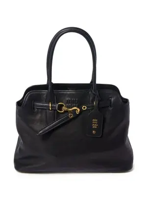 Miu Miu Medium Nappa Leather Tote Bag - Black