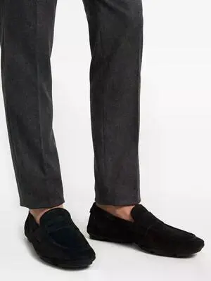 Dolce & Gabbana Logo-plaque Suede Loafers - Black