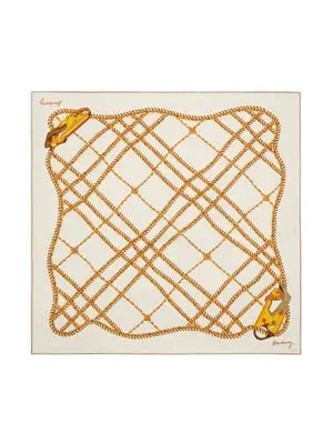 Burberry Chain Check-print Silk Scarf