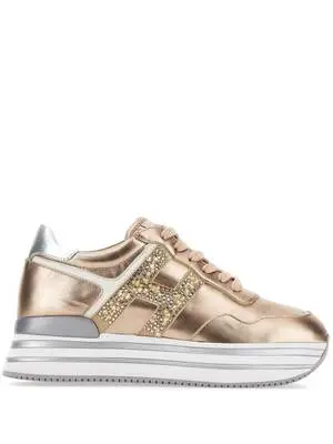 Hogan Metallic Platform Sneakers - Gold
