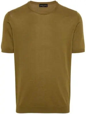 ROBERTO COLLINA Ribbed Short-sleeved Jumper