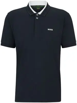 BOSS Logo-print Polo Shirt - Blue