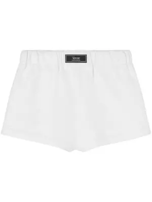 Versace Logo-embroidered Cotton Shorts