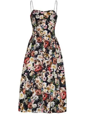 Adam Lippes Rickie Floral-print Midi Dress