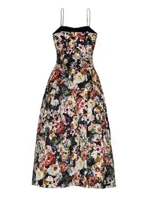 Adam Lippes Rickie Floral-print Midi Dress