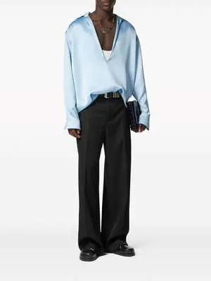 Versace Wide-leg Virgin Wool Trousers