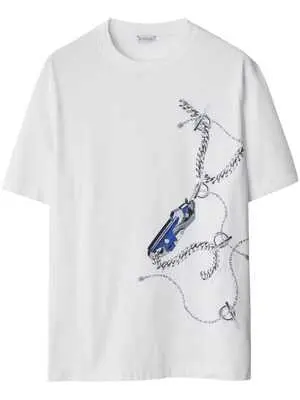 Burberry Graphic-print Cotton T-shirt - White