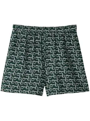 Burberry B-print Silk Shorts - Green