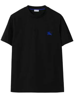 Burberry Embroidered Cotton T-shirt - Black