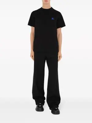 Burberry Embroidered Cotton T-shirt - Black