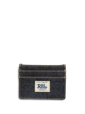 Ralph Lauren Logo-appliqué Denim Cardholder - Blue