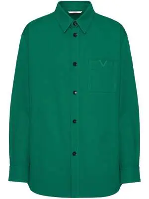 Valentino Garavani Vlogo Signature Canvas Shirt Jacket - Green
