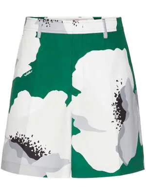 Valentino Garavani Bermuda Shorts With Portrait Print - Green
