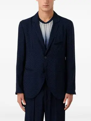 Giorgio Armani Zigzag-print Single-breasted Blazer